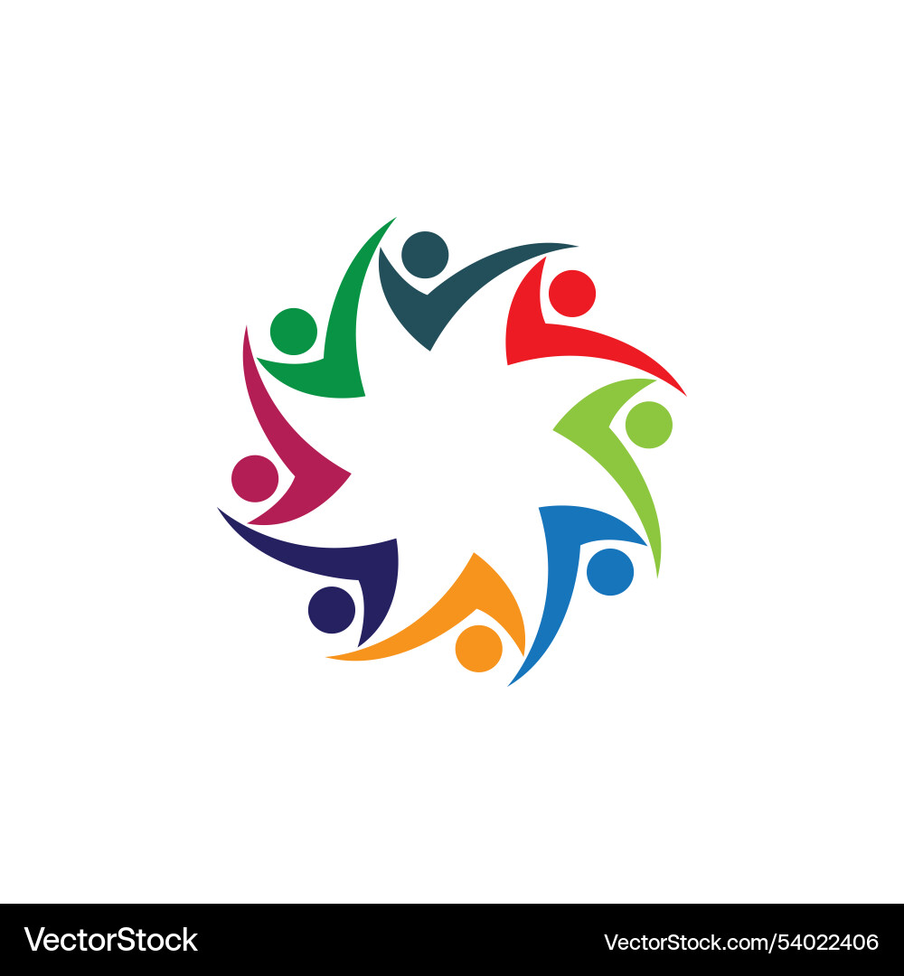 Colorful people and community logo Royalty Free Vector Image