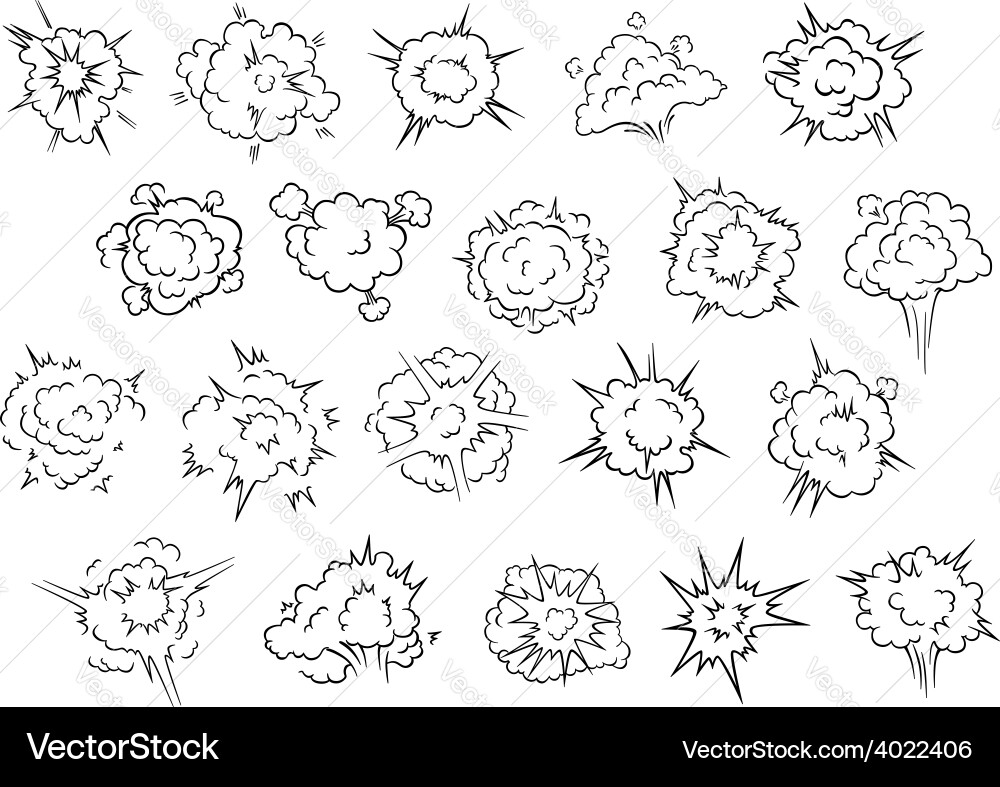 Comic Explosion Clouds Royalty Free Vector Image