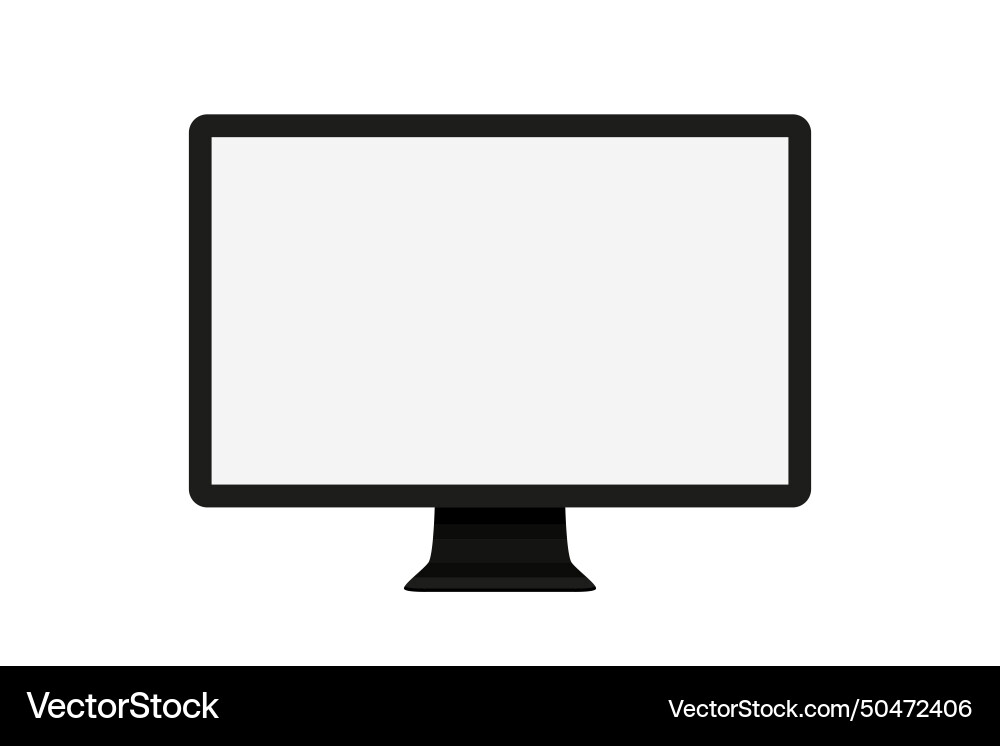 Computer monitor pc display flat Royalty Free Vector Image