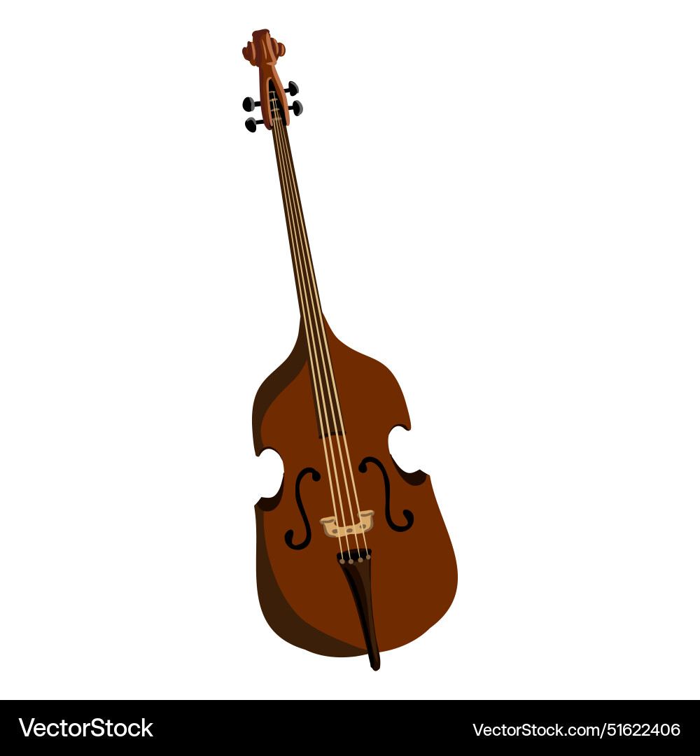 Drawing musical instrument double bass Royalty Free Vector