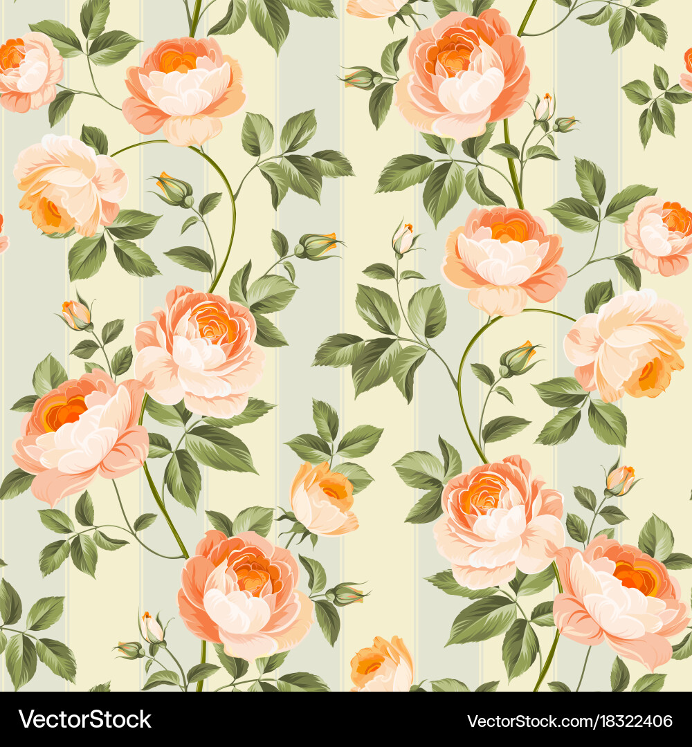 Elegant Rose Wallpaper Royalty Free Vector Image