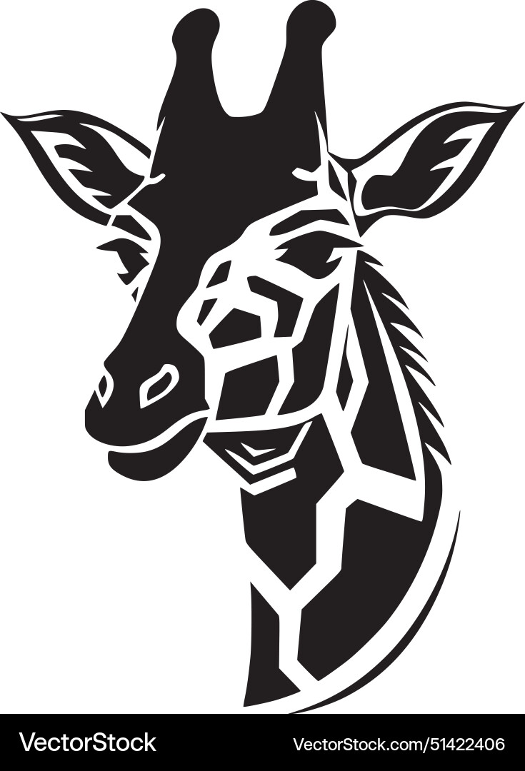 Giraffe - black and white Royalty Free Vector Image