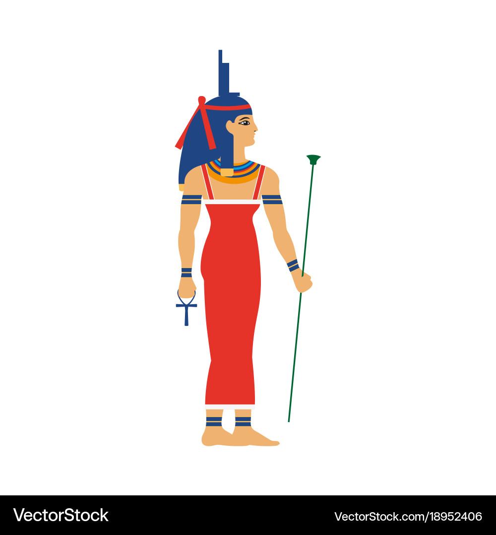 Goddess Isis With Throne Headdress Each Goddess Faces
