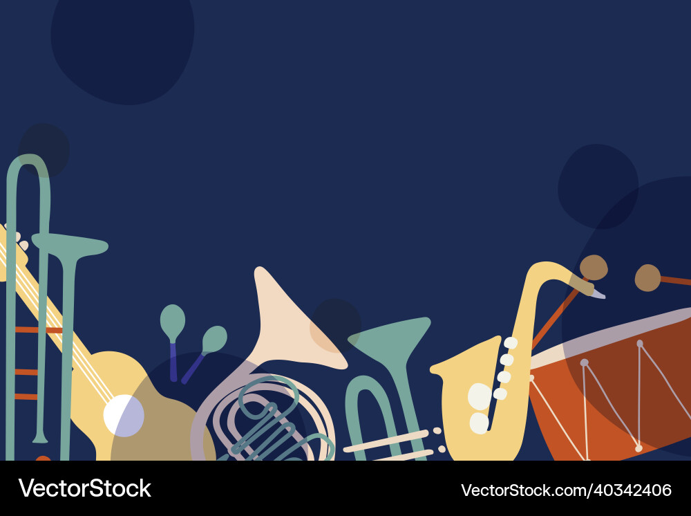 Jazz Music Background with Instruments Royalty Free Vector