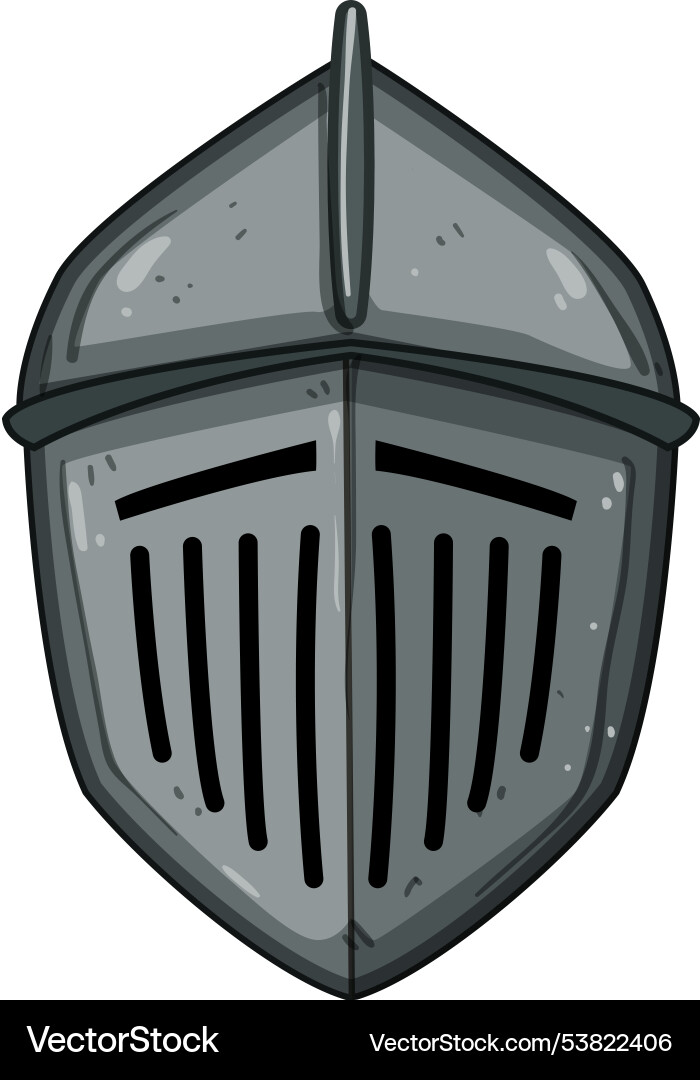 Jousting knight helmet cartoon Royalty Free Vector Image