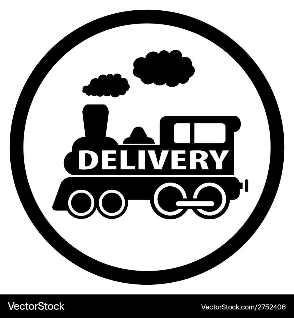 Moving train icon - delivery symbol Royalty Free Vector