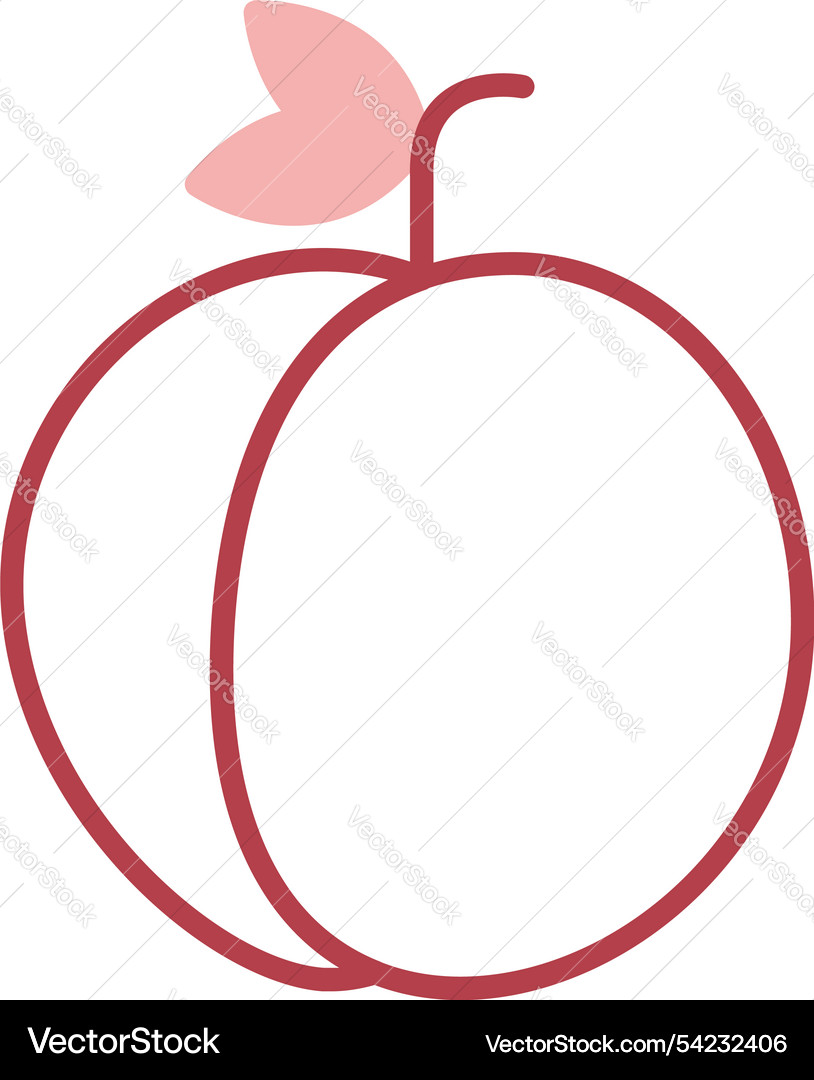 Peach Line füllen Sie das Symbol Lizenzfreies Vektorbild