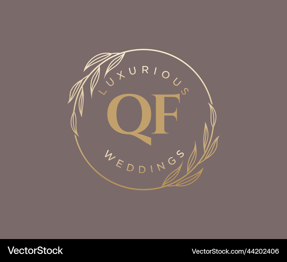 Qf initials letter wedding monogram logos Vector Image