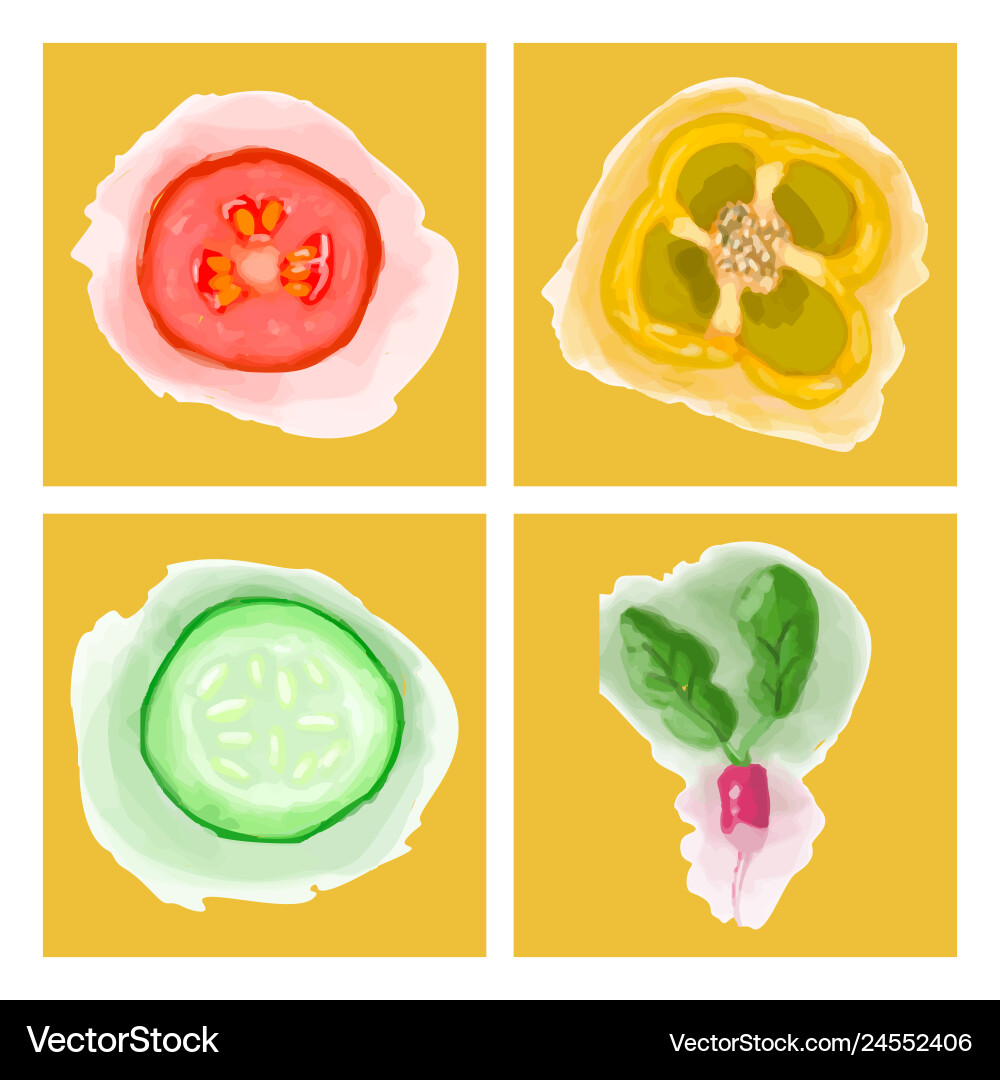 Watercolor Vegetable Menu Background Royalty Free Vector