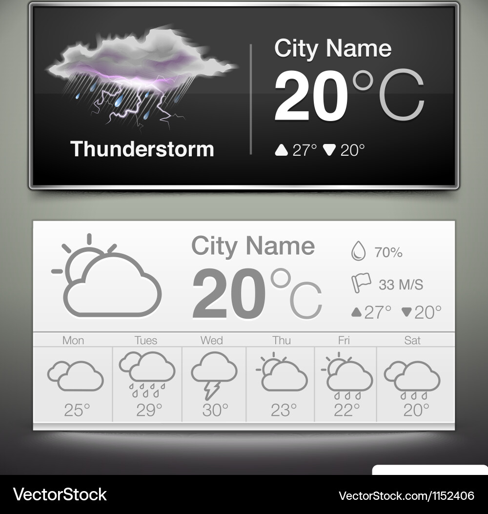 Weather Icons & Widgets Royalty Free Vector Image