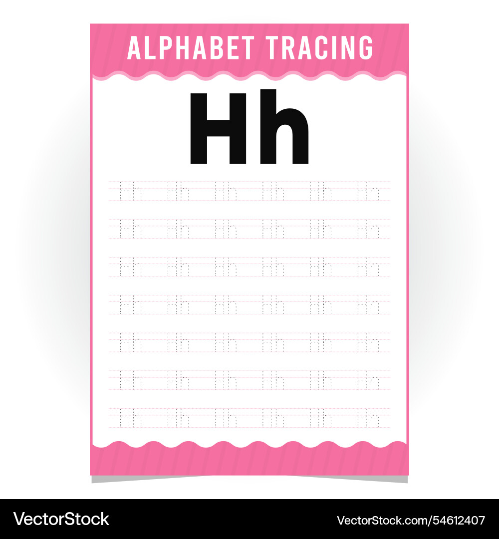Alphabet h learn abc english flashcard printable Vector Image
