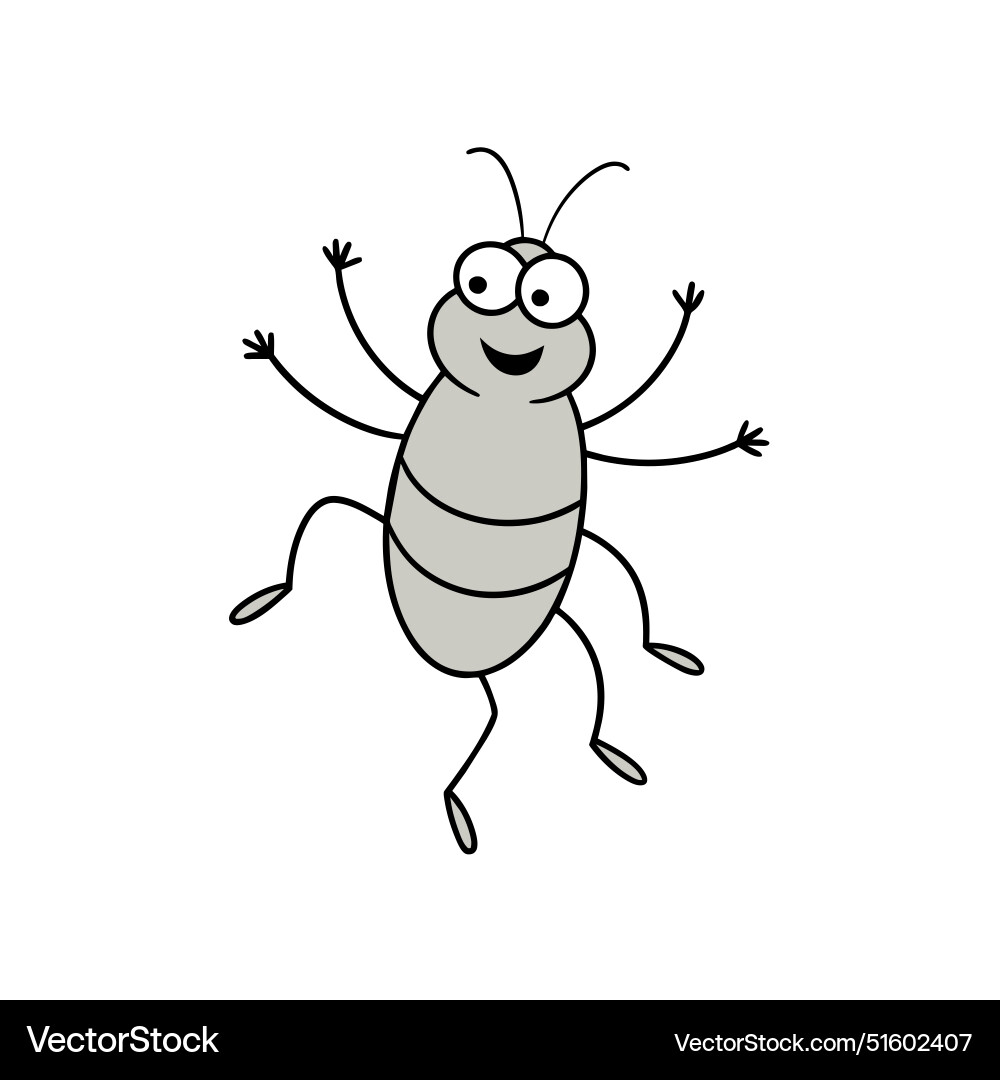 Arthropleura bug dancing icon Royalty Free Vector Image