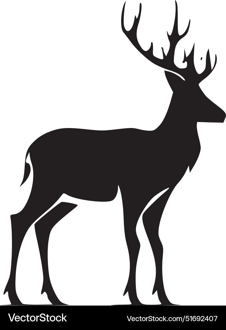 Deer - black and white Royalty Free Vector Image