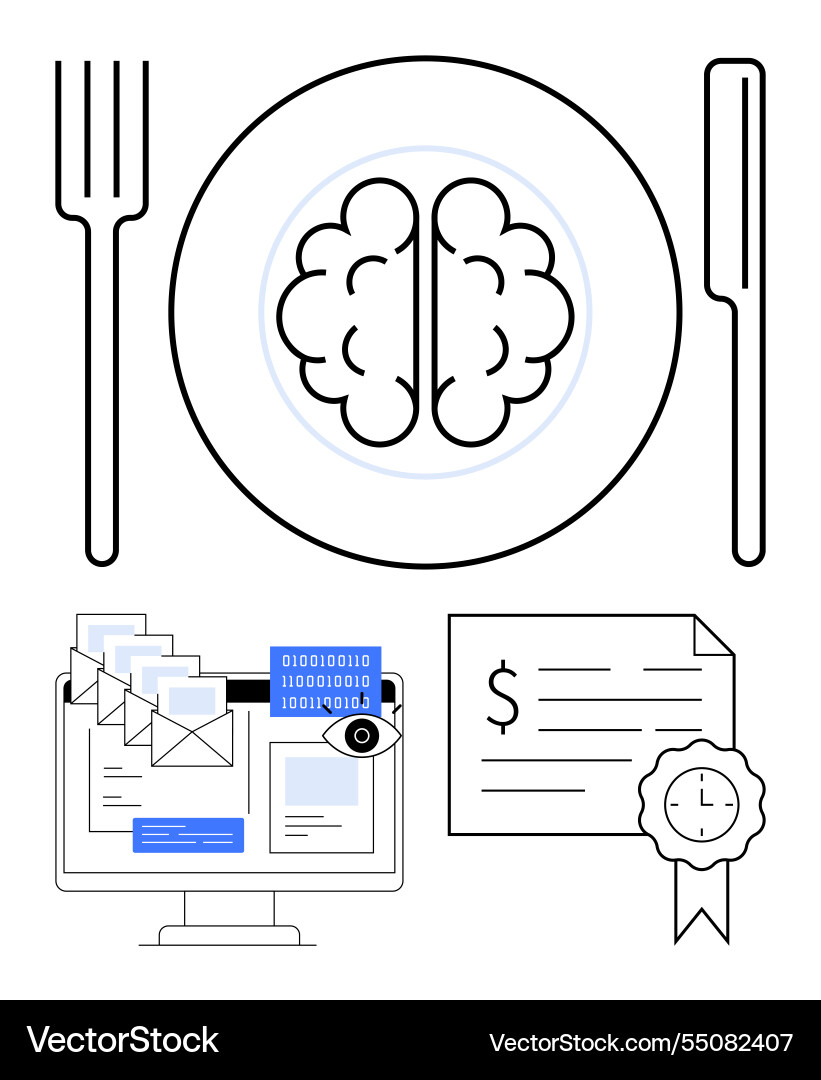 Feeding your mind with knowledge and achievements Vector Image