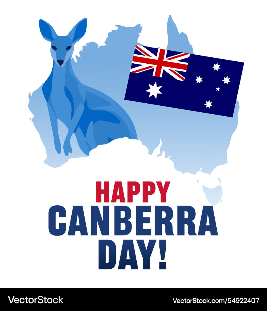Happy canberra day with australian flag Royalty Free Vector