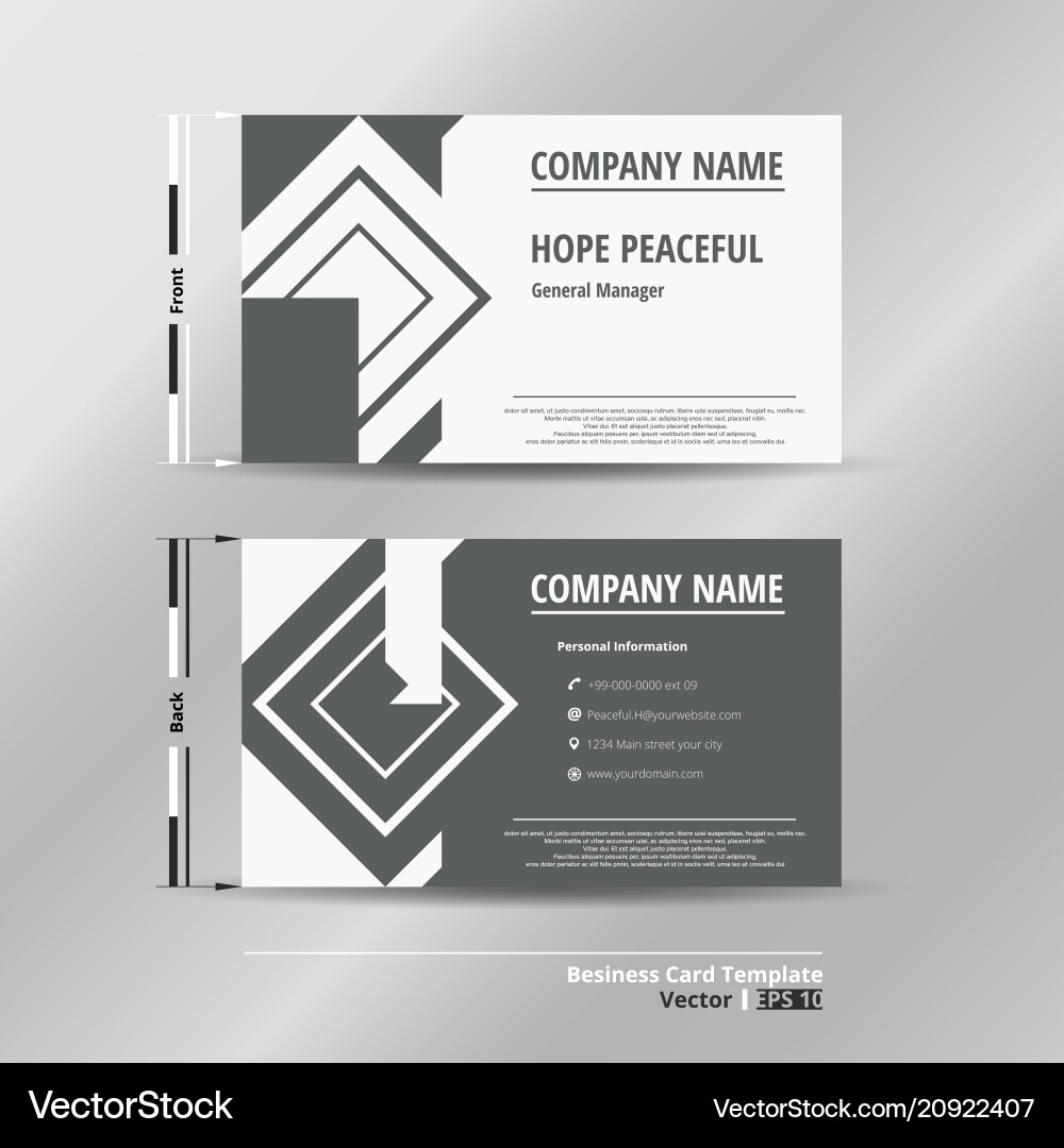 Modern name card template of business Royalty Free Vector