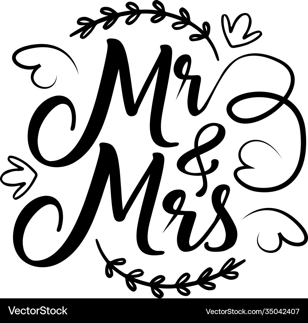 Mr mrs isolated on white background Royalty Free Vector