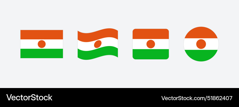 Niger flag set of flags collection Royalty Free Vector Image
