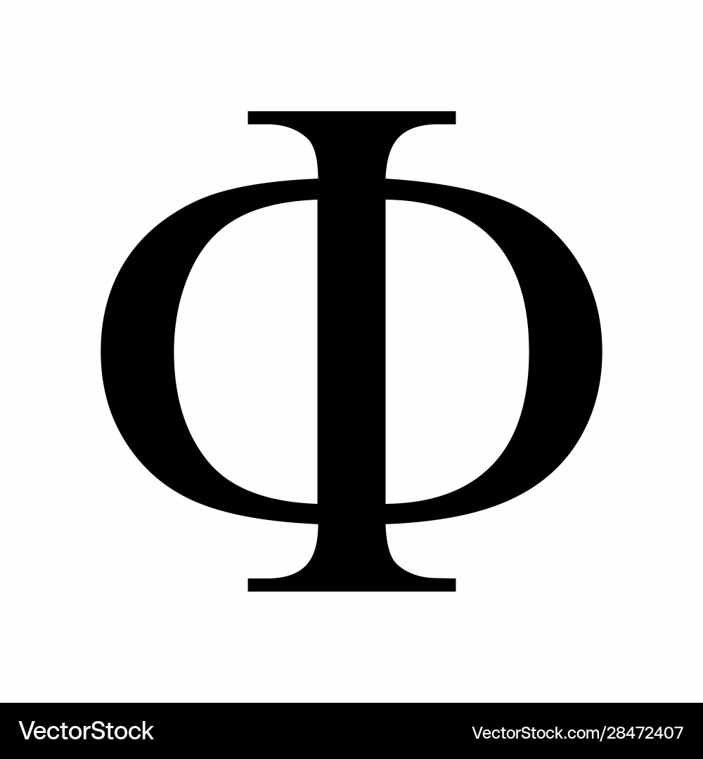 Phi Greek Letter Icon Royalty Free Vector Image
