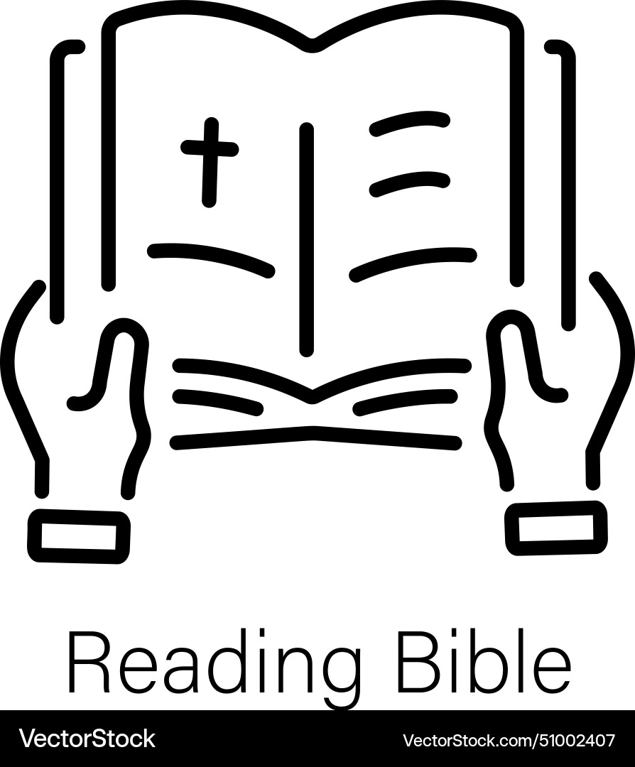 Reading bible Royalty Free Vector Image - VectorStock