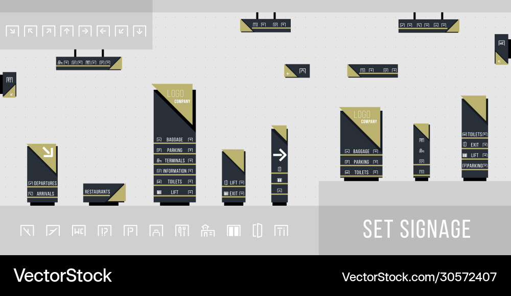 Set signage Royalty Free Vector Image - VectorStock