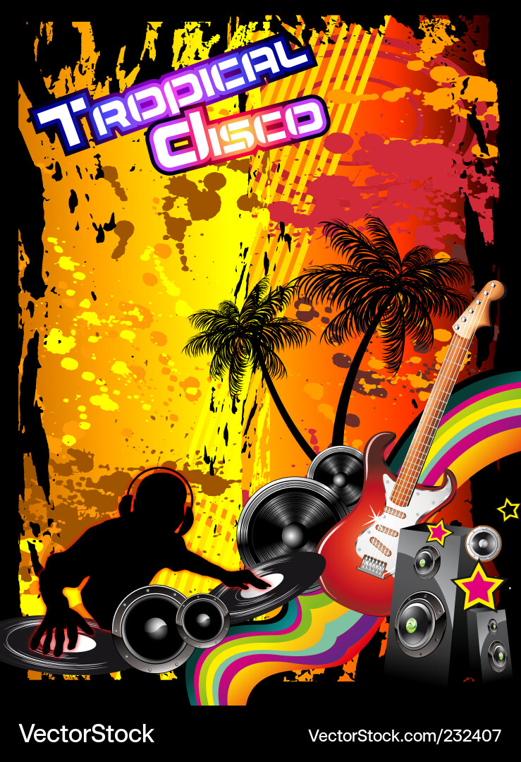 Tropical disco Royalty Free Vector Image - VectorStock