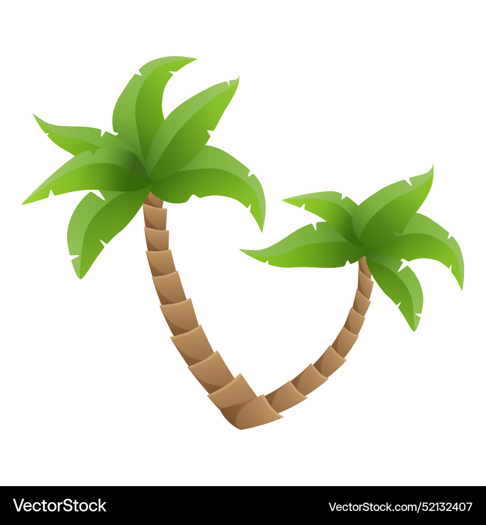 Two beach coconut palm trees tropical summer Vector Image