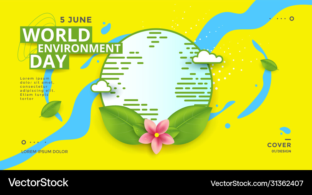 Welt Umwelt Tag Poster Design mit Erde Lizenzfreier Vektor