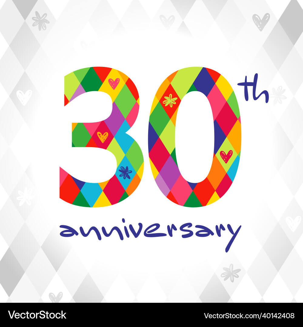 30 blanket bg numbers Royalty Free Vector Image