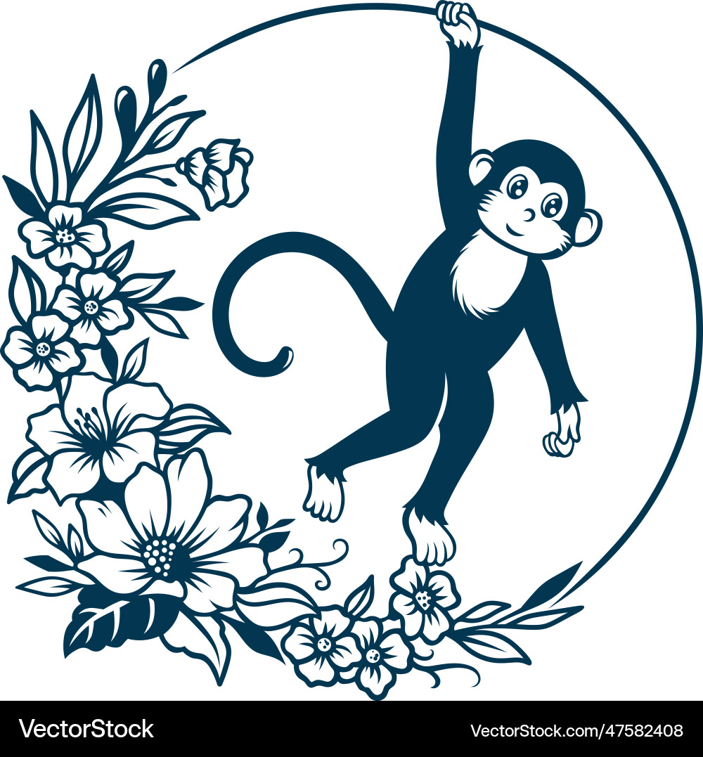 Hanging Monkey Silhouette