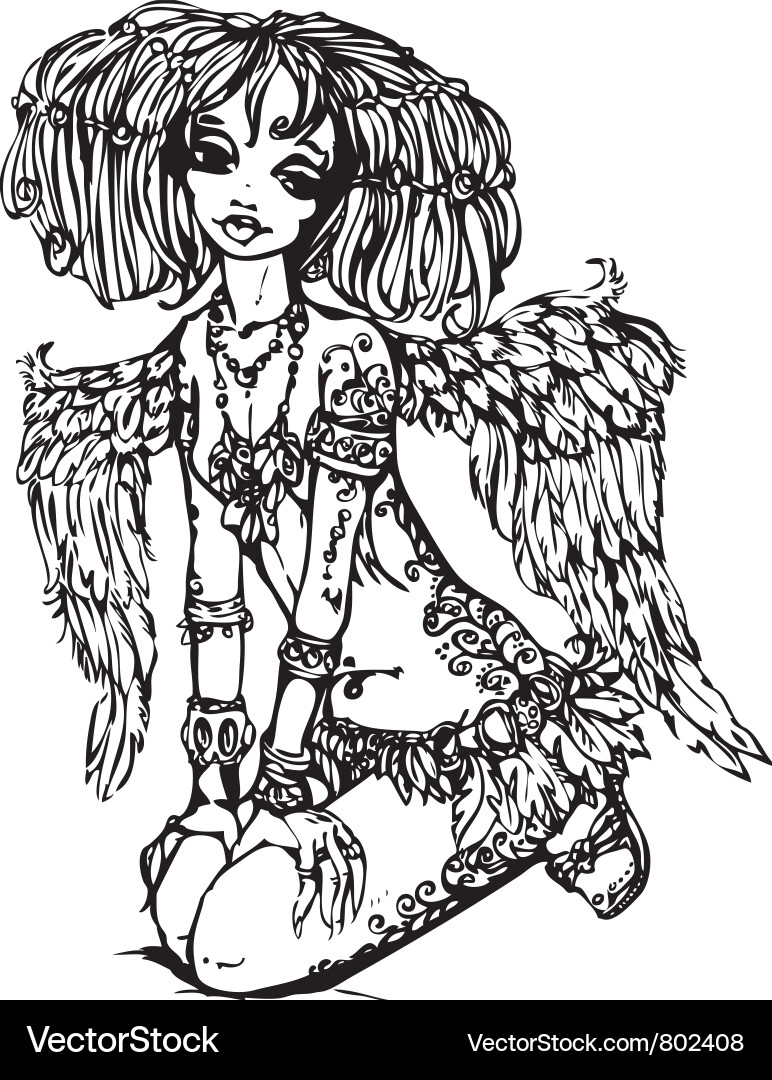 Angel girl Royalty Free Vector Image - VectorStock