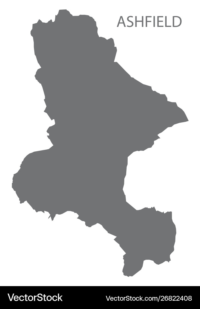 Ashfield grey district map east midlands Vector Image