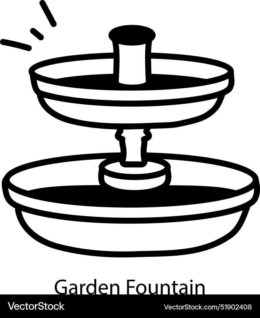 Garden fountain Royalty Free Vector Image - VectorStock