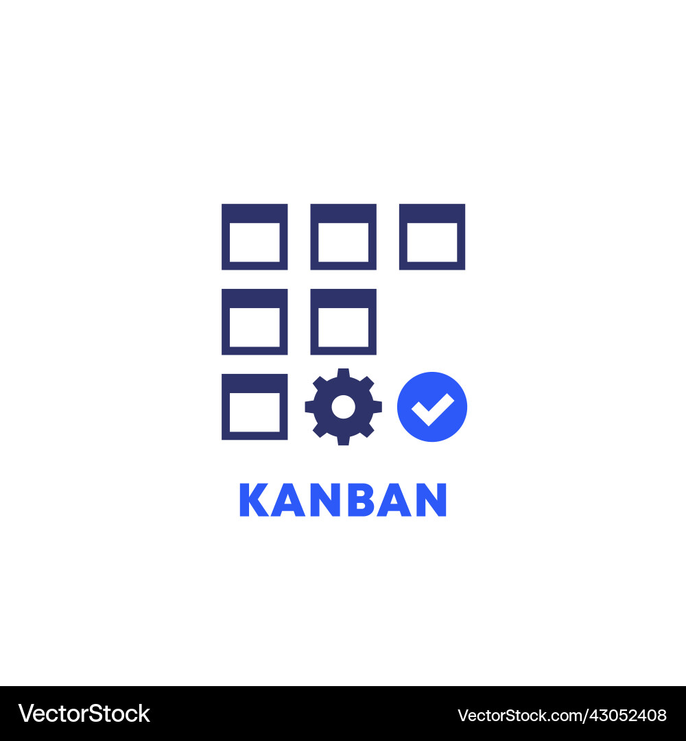 Kanban lean method project management icon Vector Image