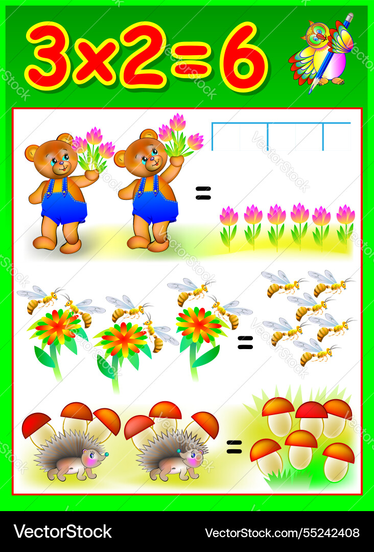 Learn multiplication table educational page Vector Image