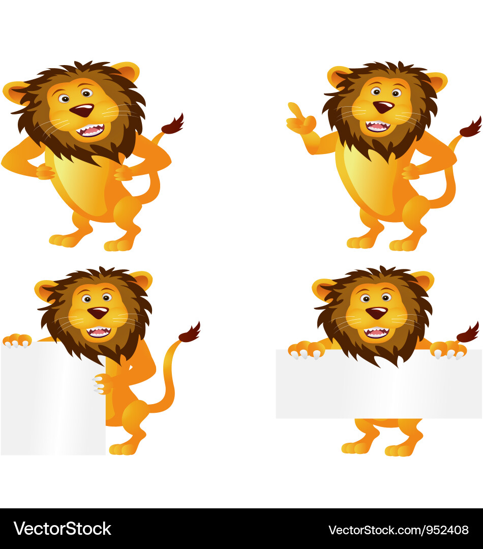 Lion collection Royalty Free Vector Image - VectorStock