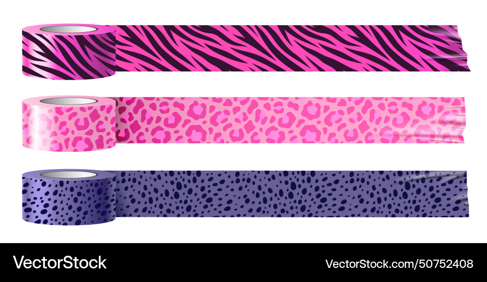Patterned tapes duct tape rolls animal pattern Vector Image