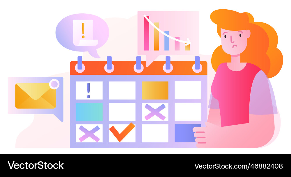 Procrastination Concept Royalty Free Vector Image