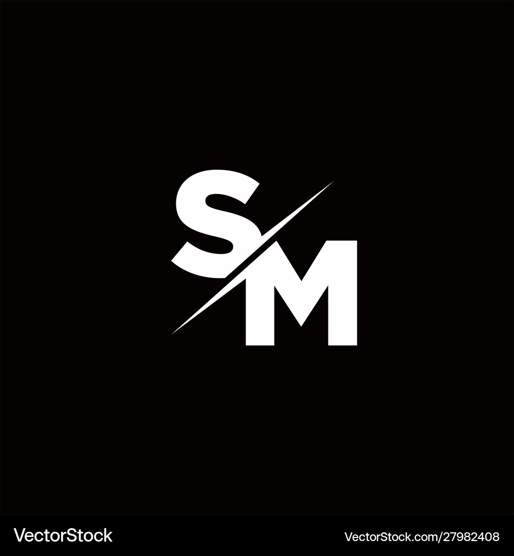 Sm logo letter monogram slash with modern Vector Image