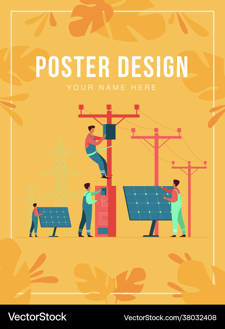 Solar power plant maintenance Royalty Free Vector Image