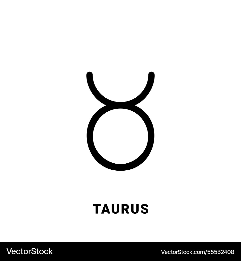 Taurus zodiac sign black symbol single Royalty Free Vector