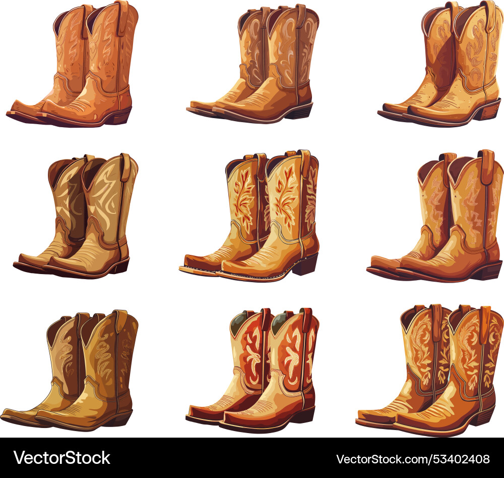 Western Cowboy Boots Royalty Free Vector Image
