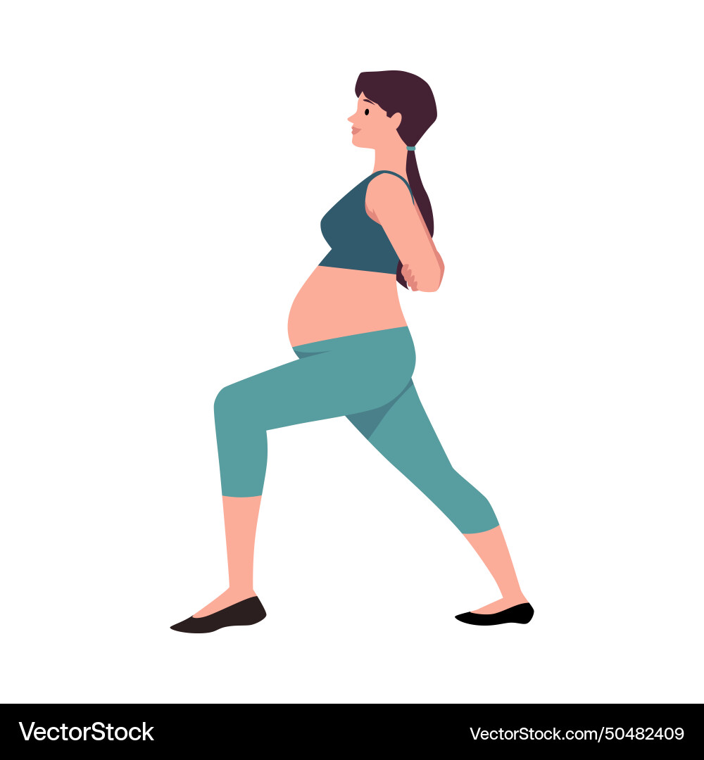 A Pregnant Woman Doing Yoga Royalty Free Vector Image