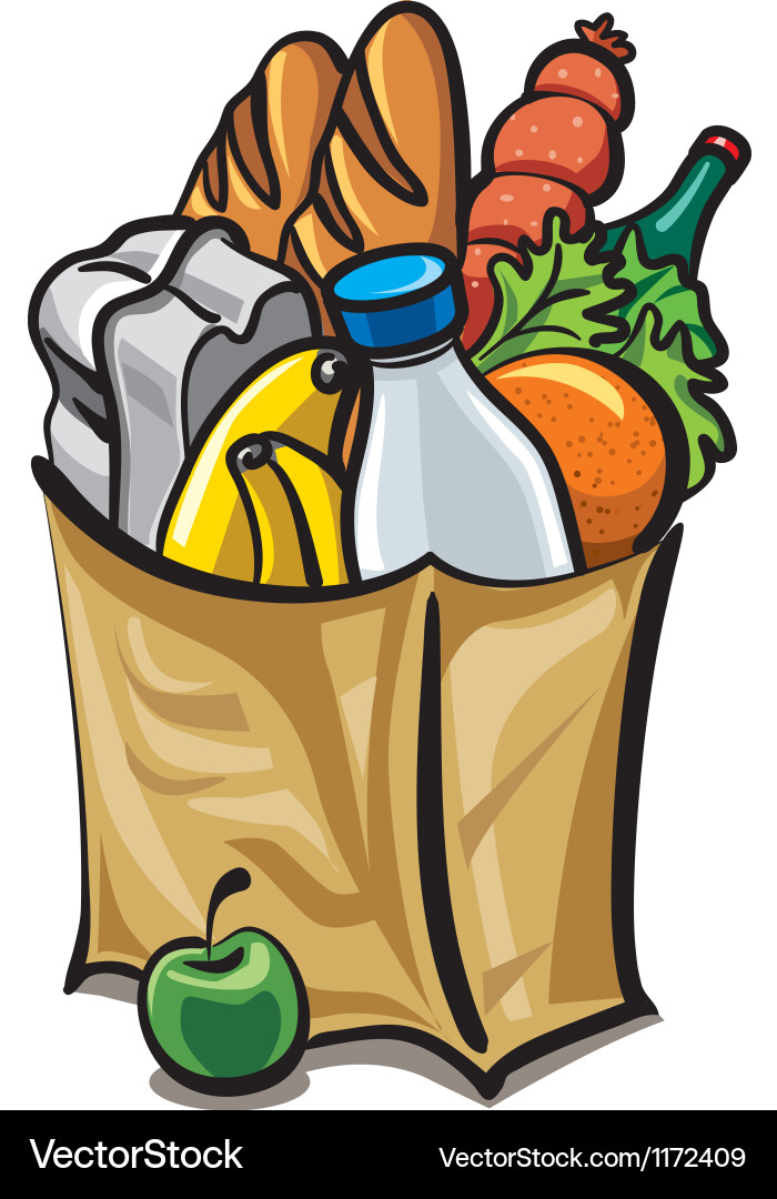 Bag with food Royalty Free Vector Image - VectorStock