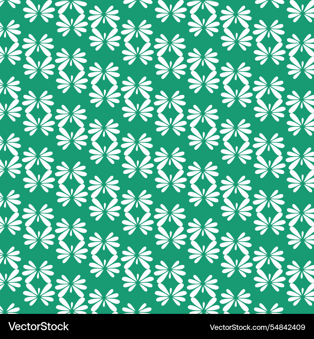 Batik pattern flowers with green background Vector Image