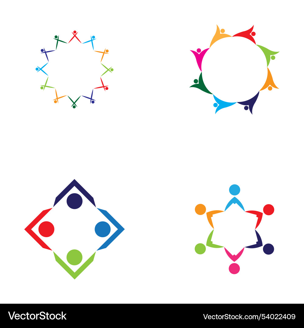 Colorful people and community logo Royalty Free Vector Image