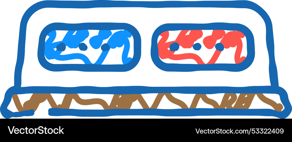 Flashing lights alert icon doodle Royalty Free Vector Image