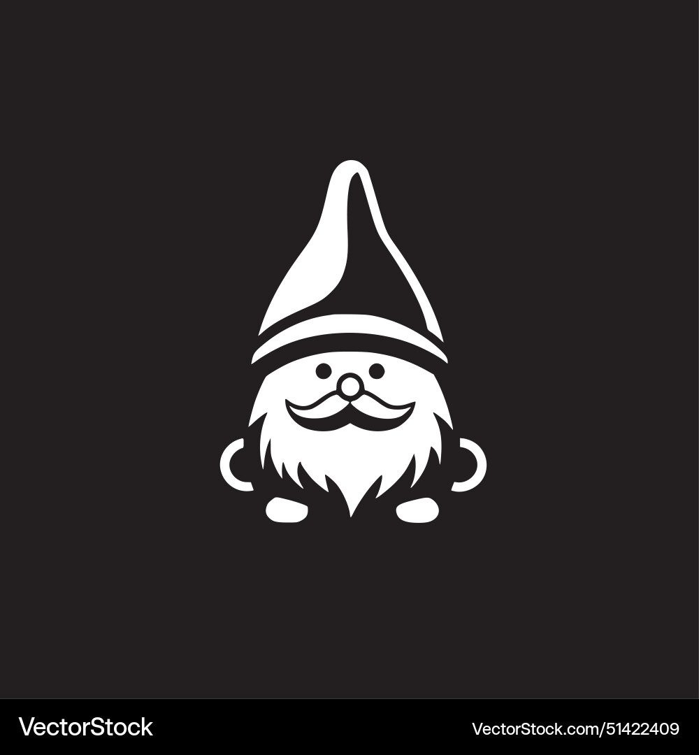Gnome - black and white isolated icon Royalty Free Vector