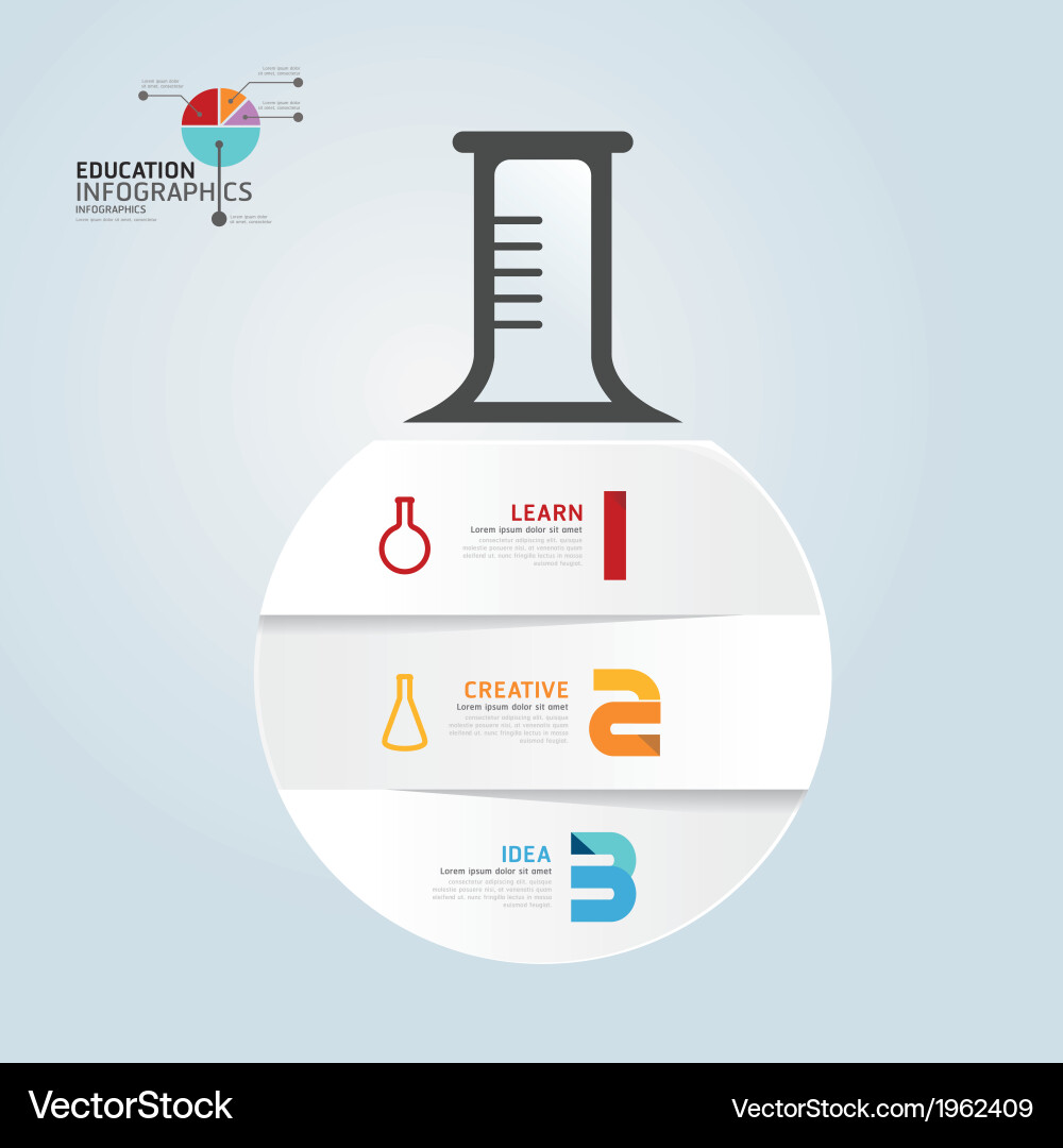 Infographic template with test-tube paper cut Vector Image