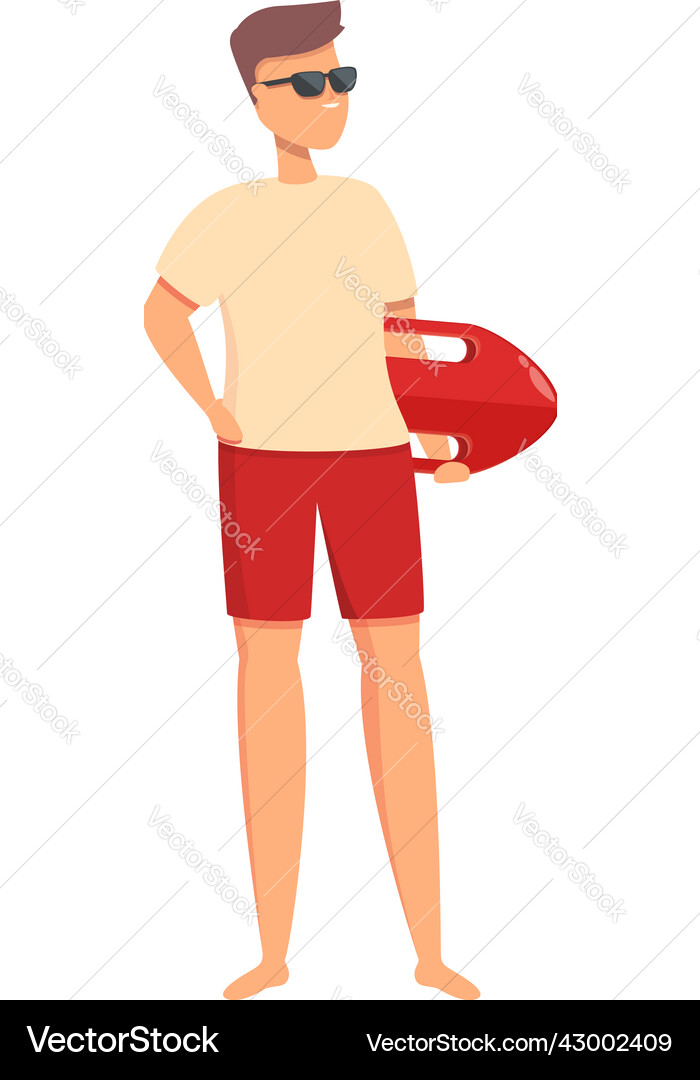 Lifeguard man Ikone Cartoon Beach Guard Lizenzfreier Vektor